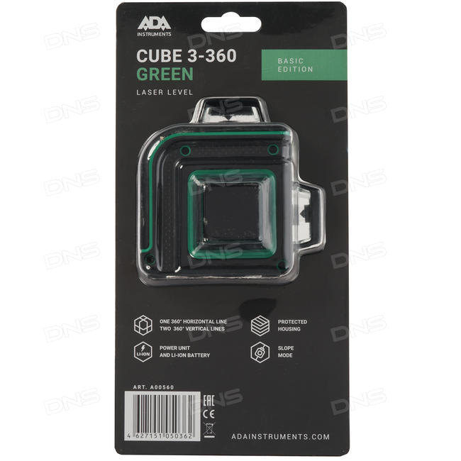 Laser level ADA CUBE 3-360 GREEN Basic Edition. CALIBRATED!, Joon,- punkt- ja ristlaserid ...